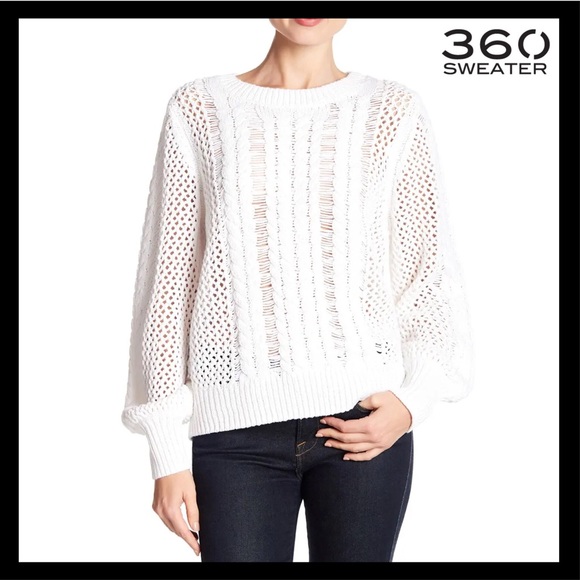 360 Sweater | Sweaters | New 36 Sweater Open Stitch Cable Knit Sweater ...